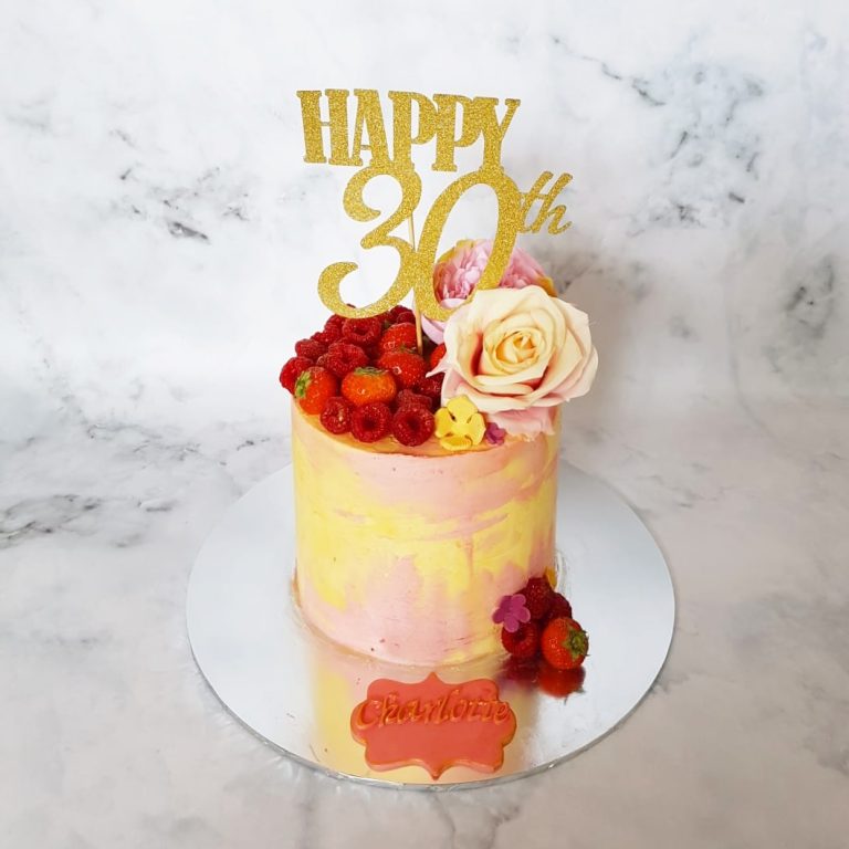 30th Lemon n Raspberry | Cakes by Mehwish