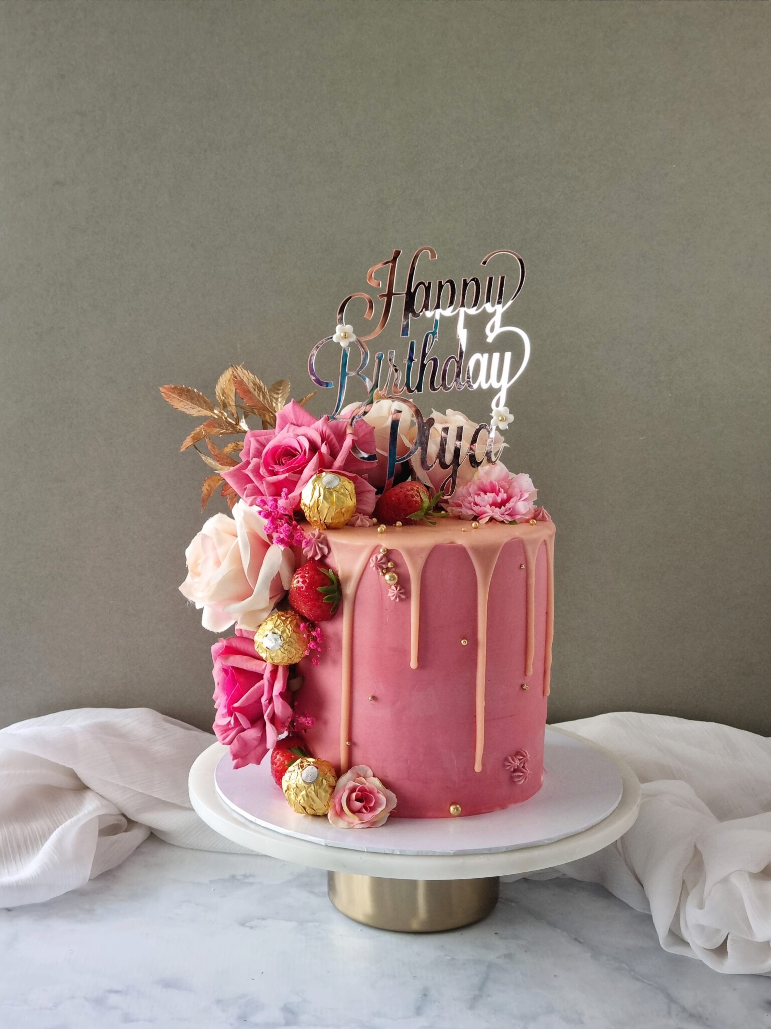 Floral Drip Cake | Cakes by Mehwish